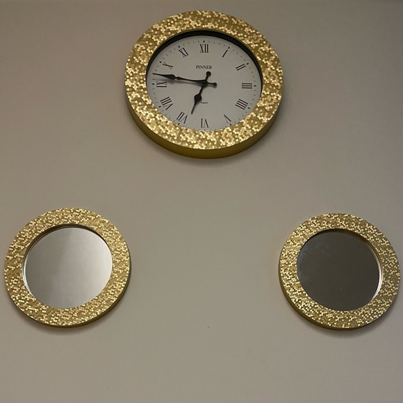 Wall Decor | Clock And Mirror Decor Set | Poshmark